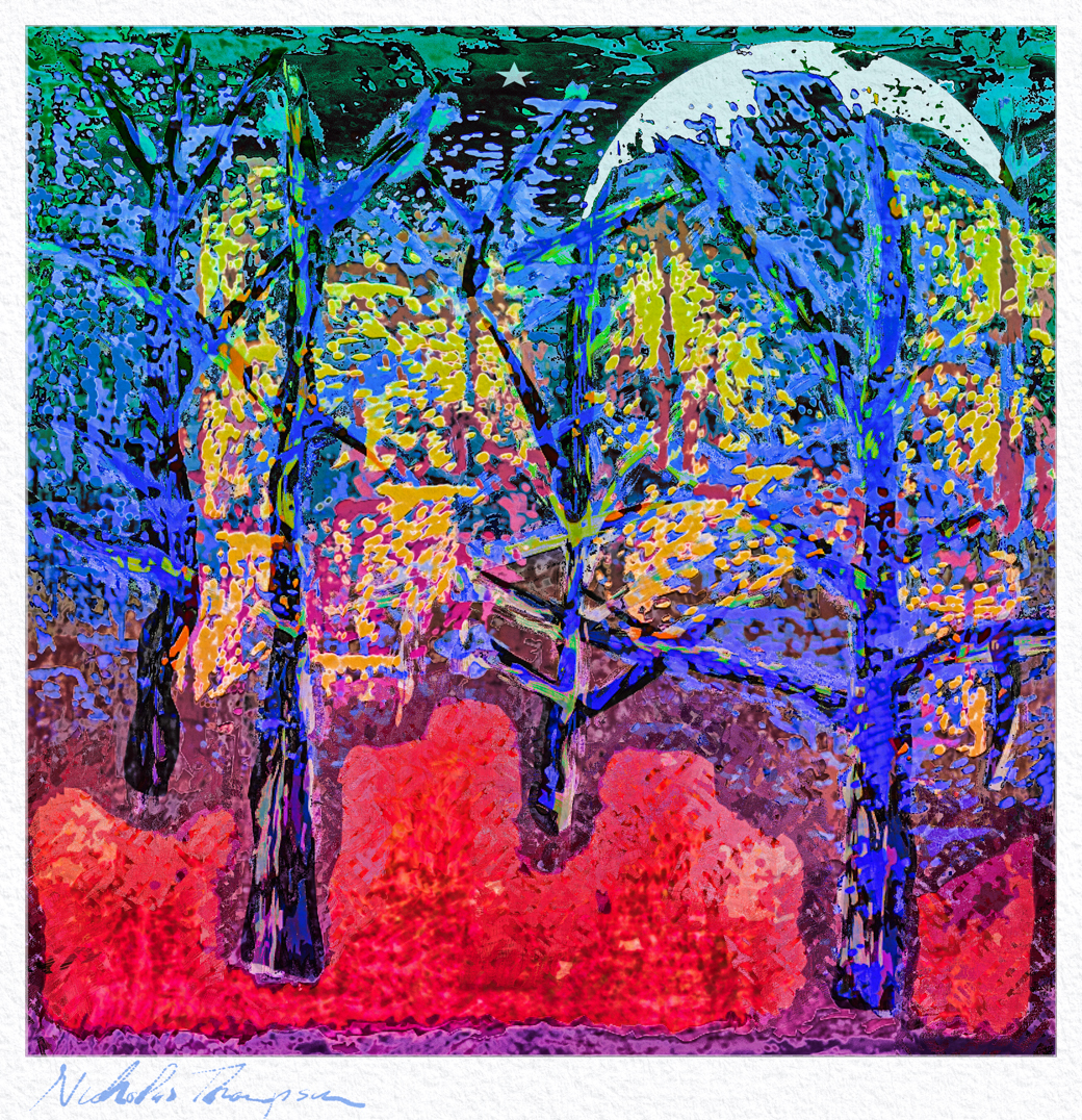 3 trees & moon · Nicholas Thompson